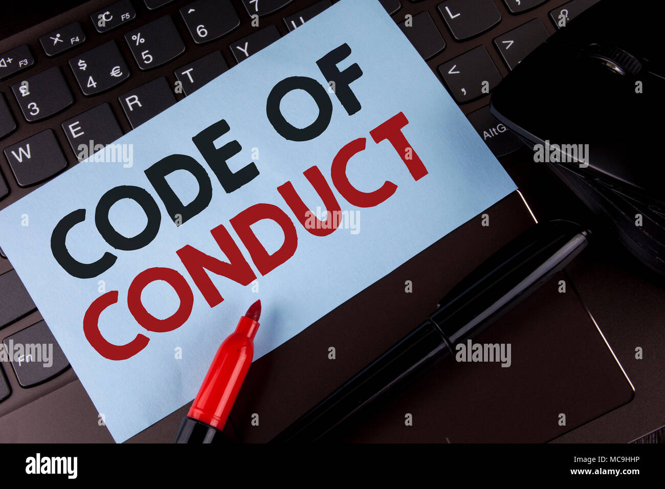 Conceptual hand writing showing Code Of Conduct. Business photo ...