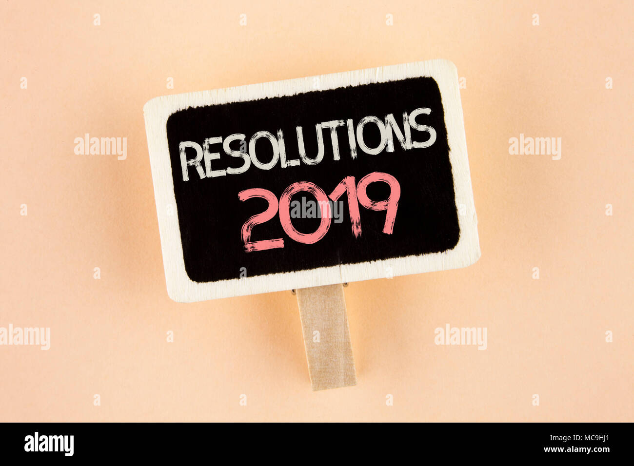 Handwriting text Resolutions 2019. Concept meaning Positive ...