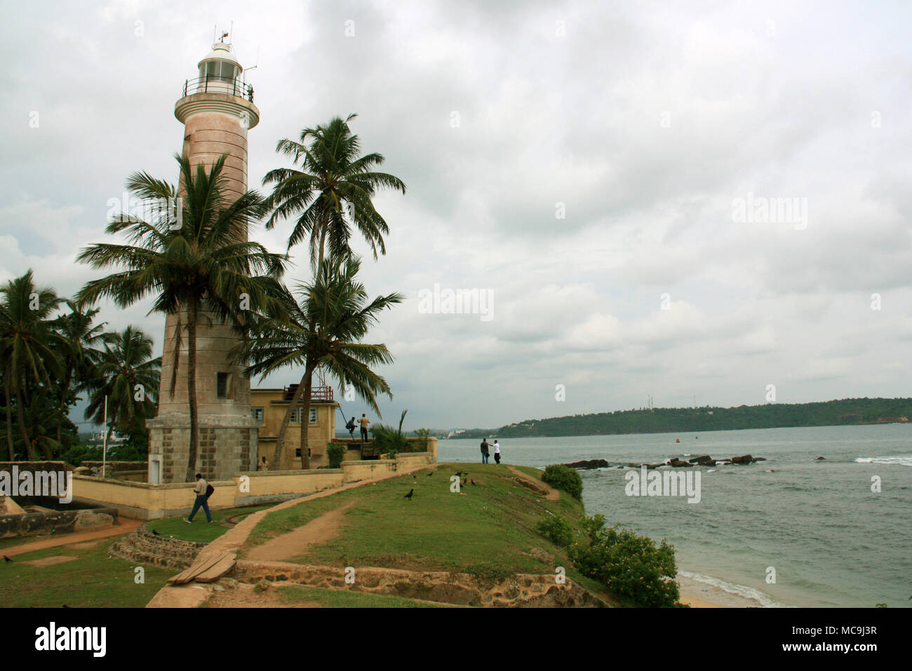 Lighthouse of the Galle Fort, an old colonial fortified bastion in ...