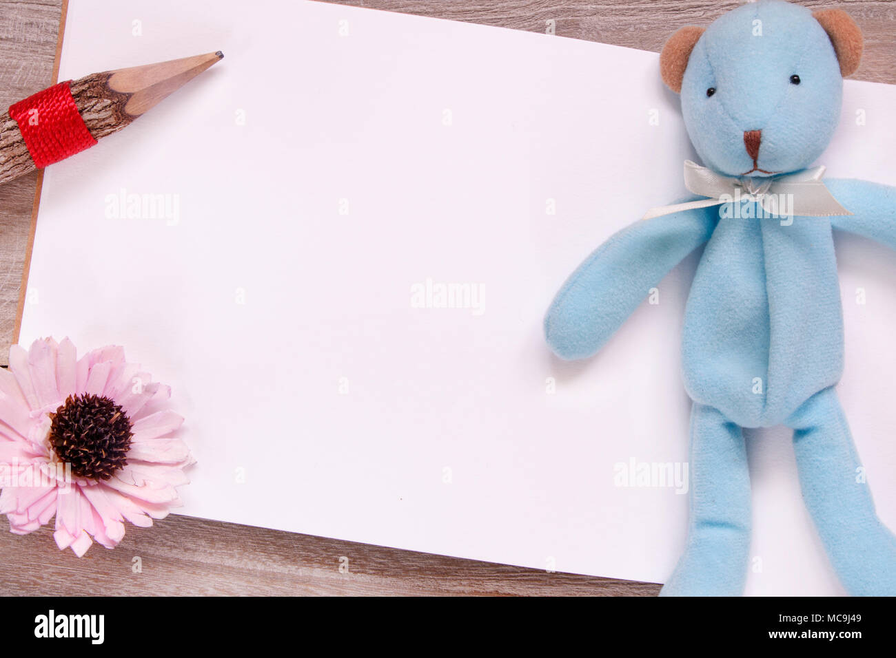 Stock photography flat lay template wooden pencil blank sketch white ...