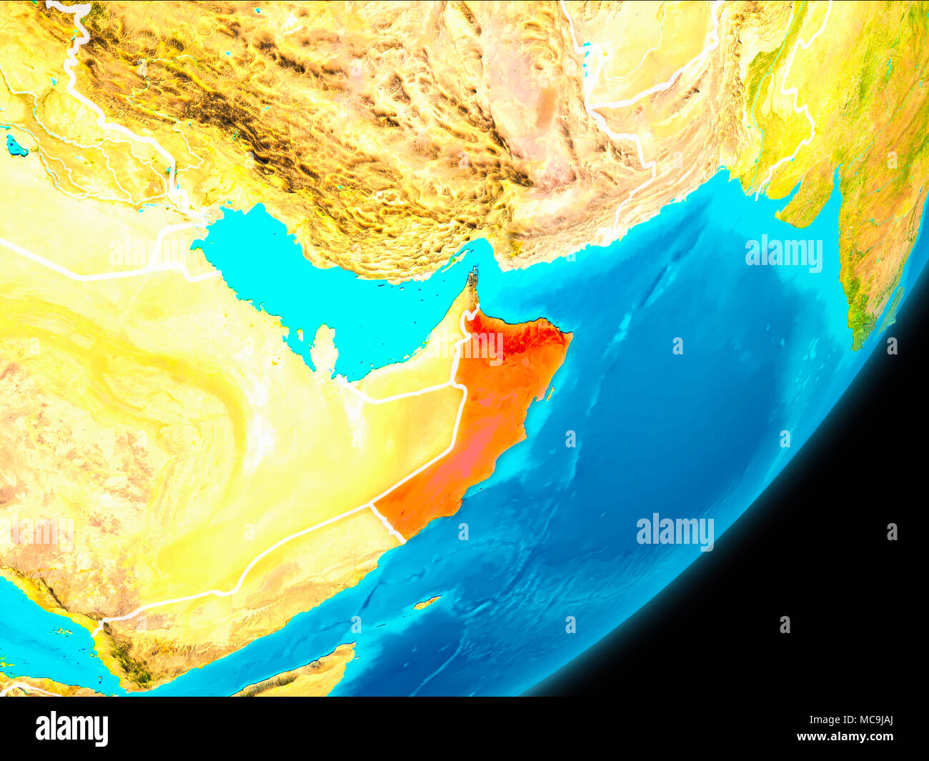 Map of sultanate of oman hi-res stock photography and images - Alamy