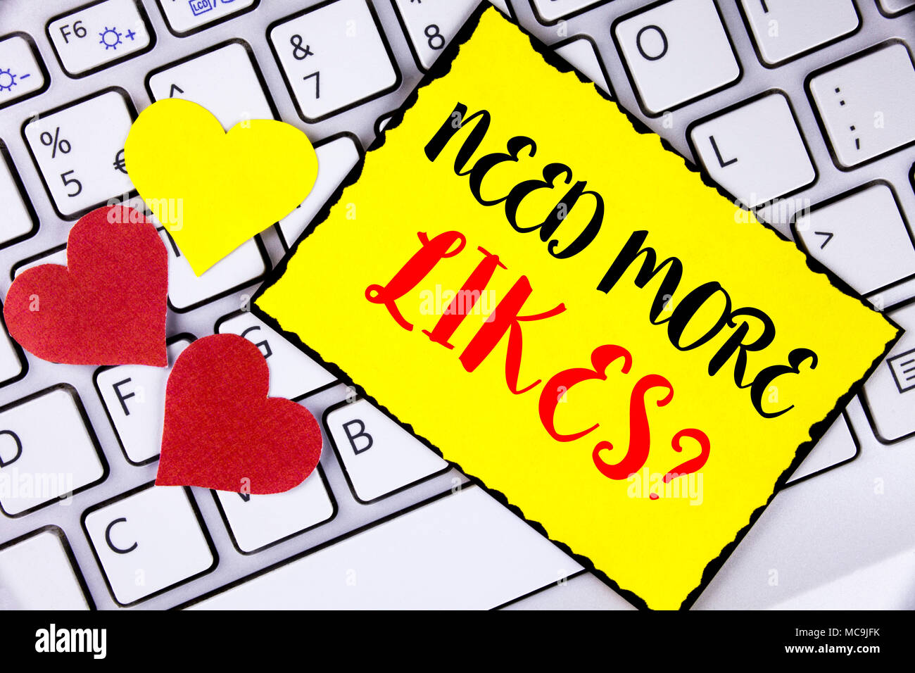 Writing note showing Need More Likes Question. Business photo ...