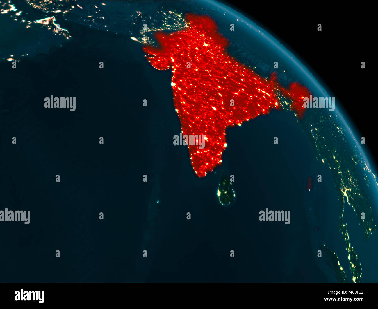 India highlighted on world map hi-res stock photography and images - Alamy
