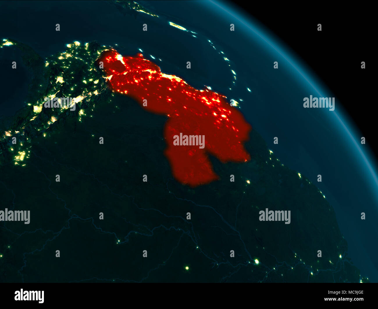 Night map of venezuela hi-res stock photography and images - Alamy