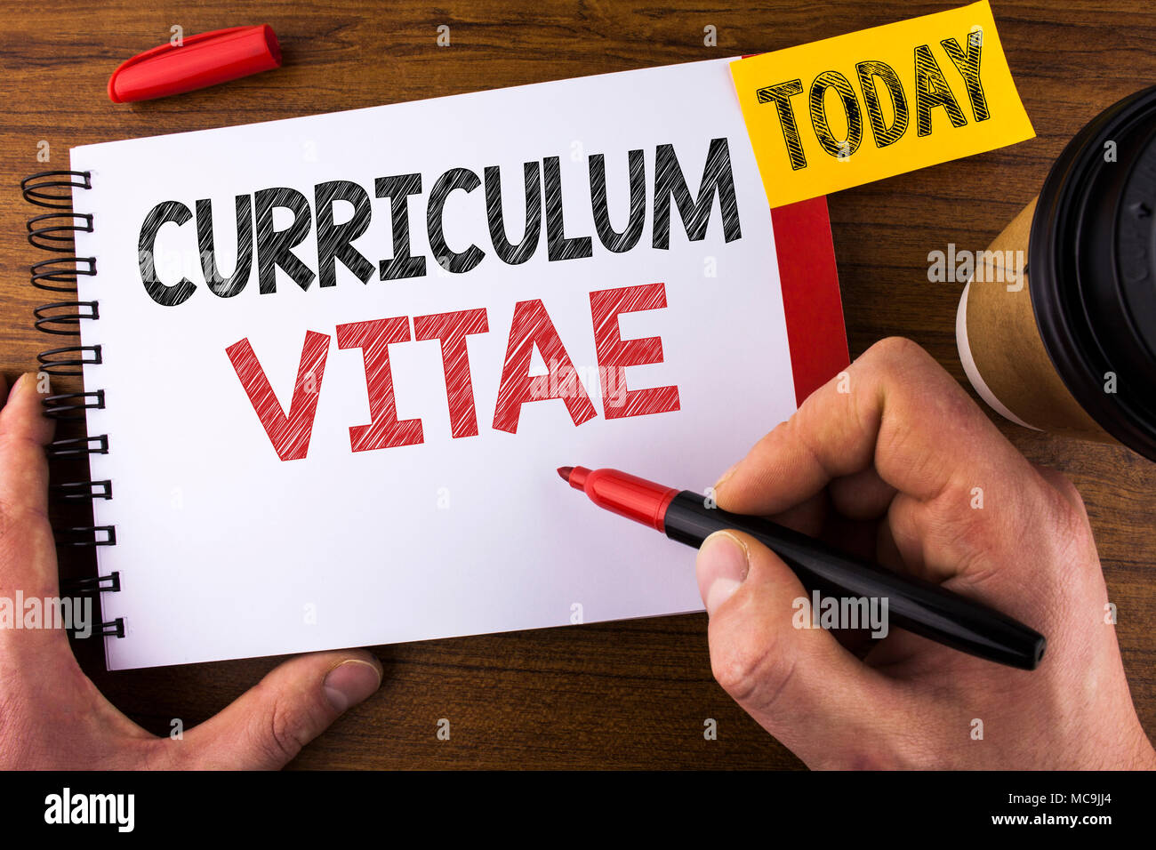 Conceptual hand writing showing Curriculum Vitae. Business photo text ...
