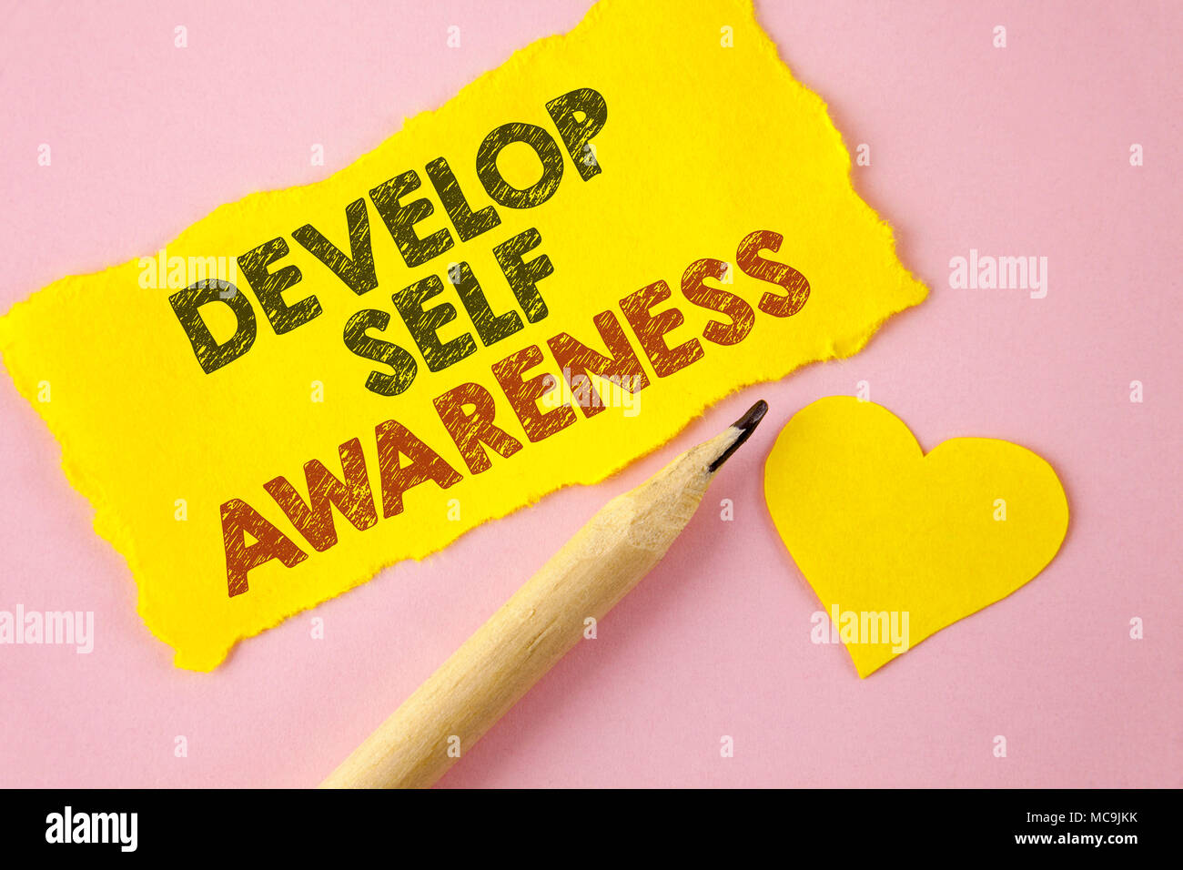 Writing note showing Develop Self Awareness. Business photo showcasing ...