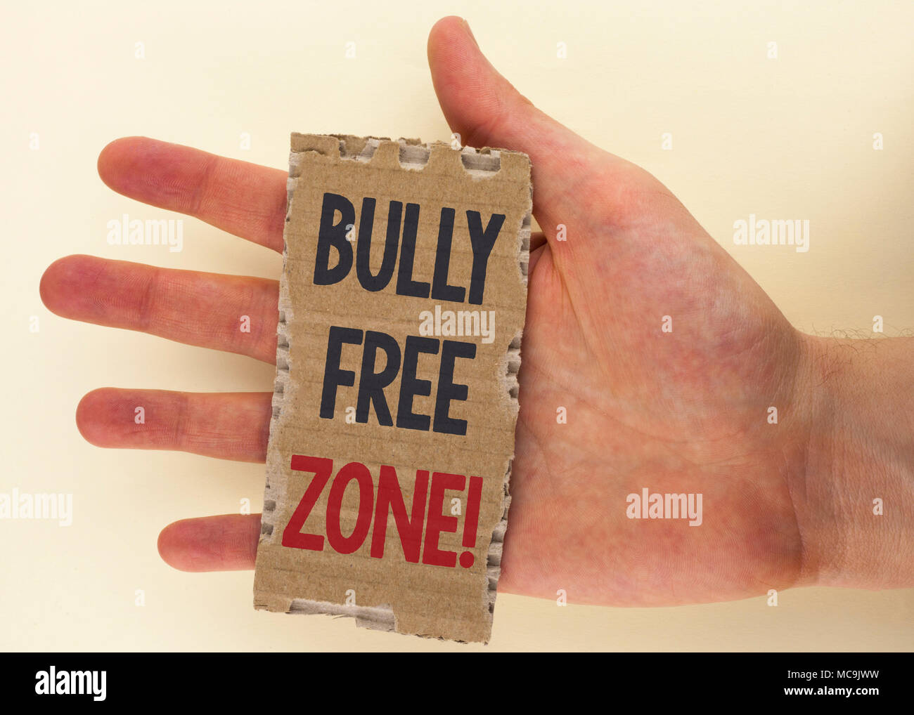 Conceptual hand writing showing Bully Free Zone Motivational Call ...