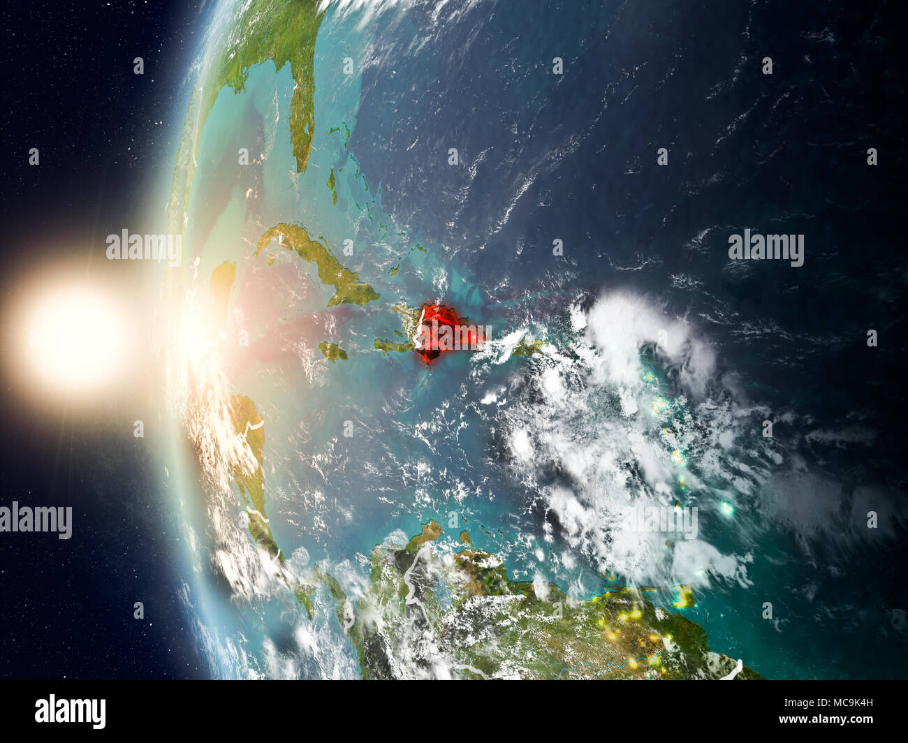Dominican republic 3d satellite map hi-res stock photography and images ...