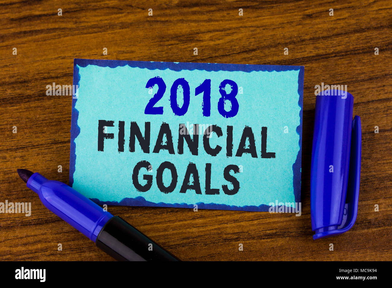 Text sign showing 2018 Financial Goals. Conceptual photo New business ...