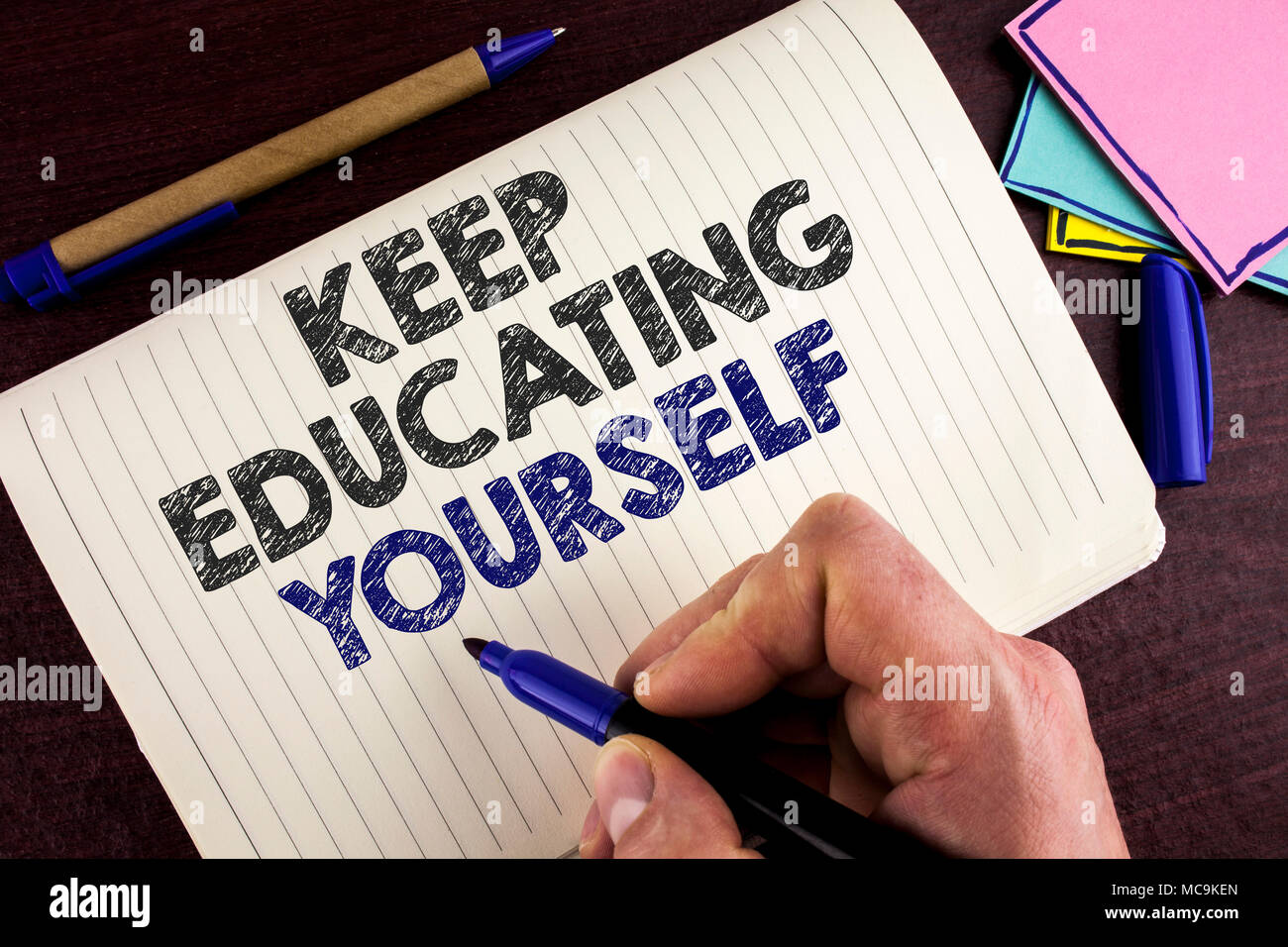 Conceptual hand writing showing Keep Education Yourself. Business photo ...