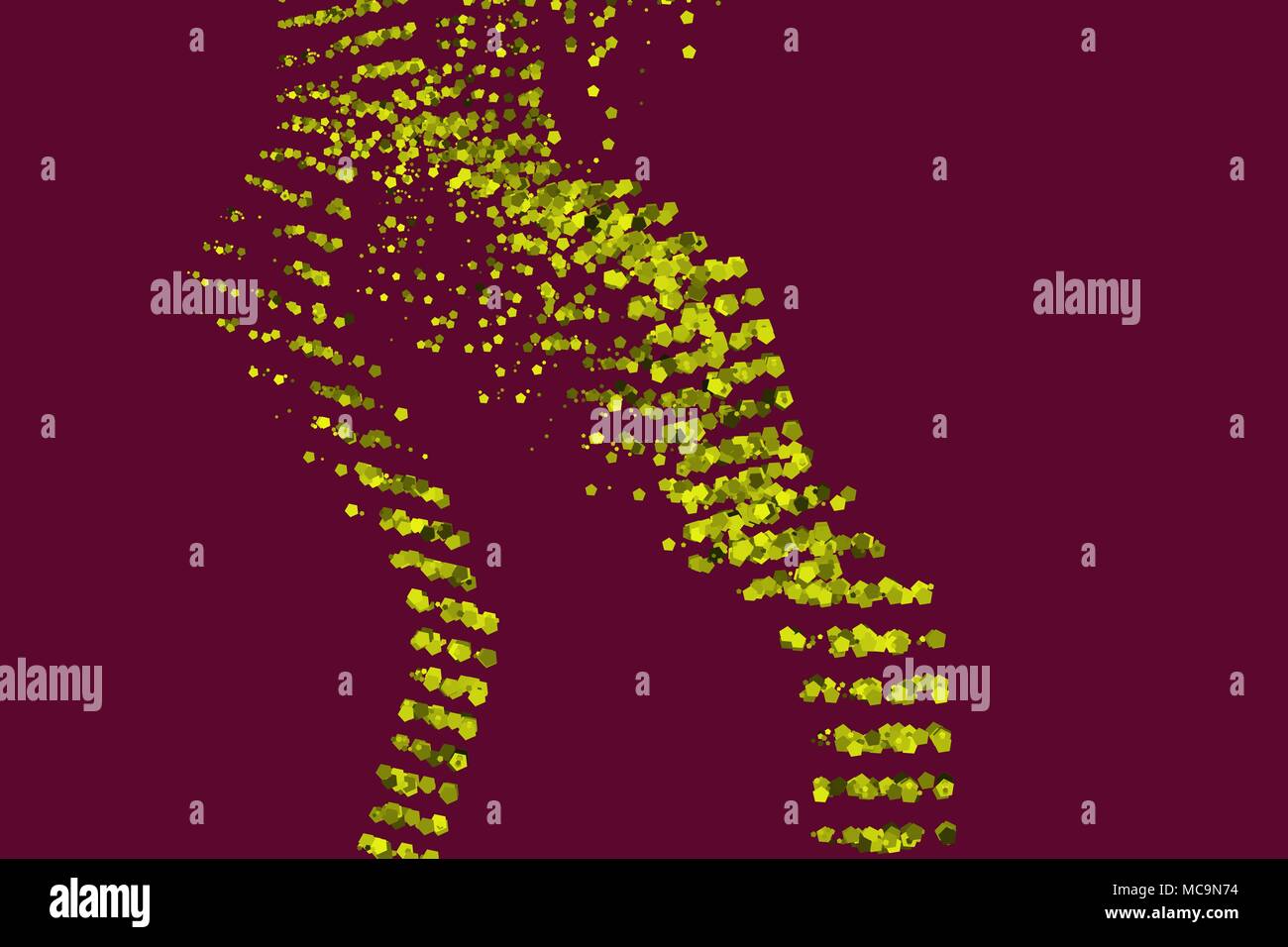 Abstract geometric motion, particle or random pattern, colorful ...