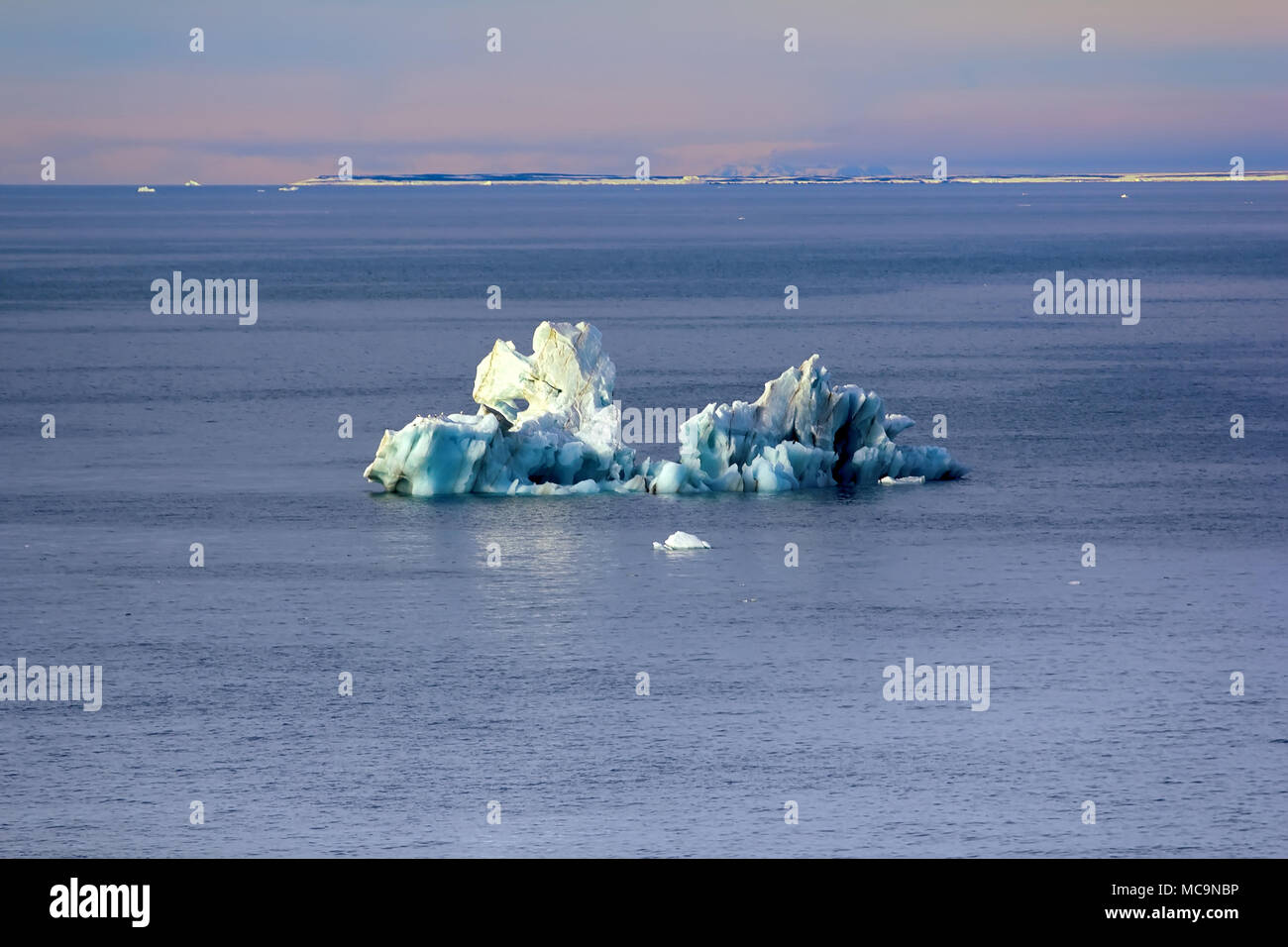 Bergy bit - part of iceberg. Icebergs in the British channel. Franz ...