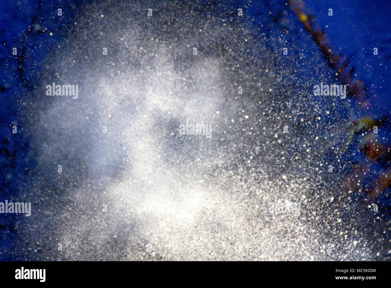 Within the cloud and falls. Drops, sprays, fog, boiling, bubbling ...