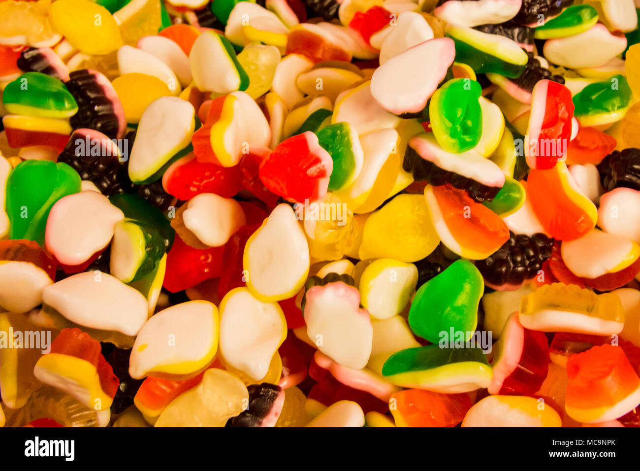 Close up view of delicious,sweet,soft and hard candy for all occasions ...