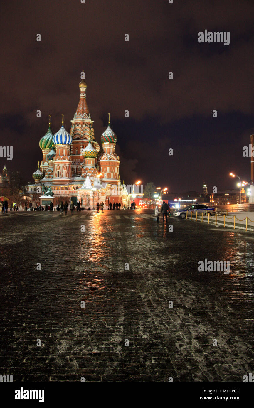 Saint Basil's Cathedral on the Red Square next to the Moscow Kremlin ...