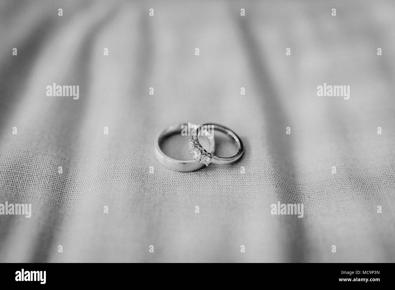 Wedding rings close up Stock Photo - Alamy