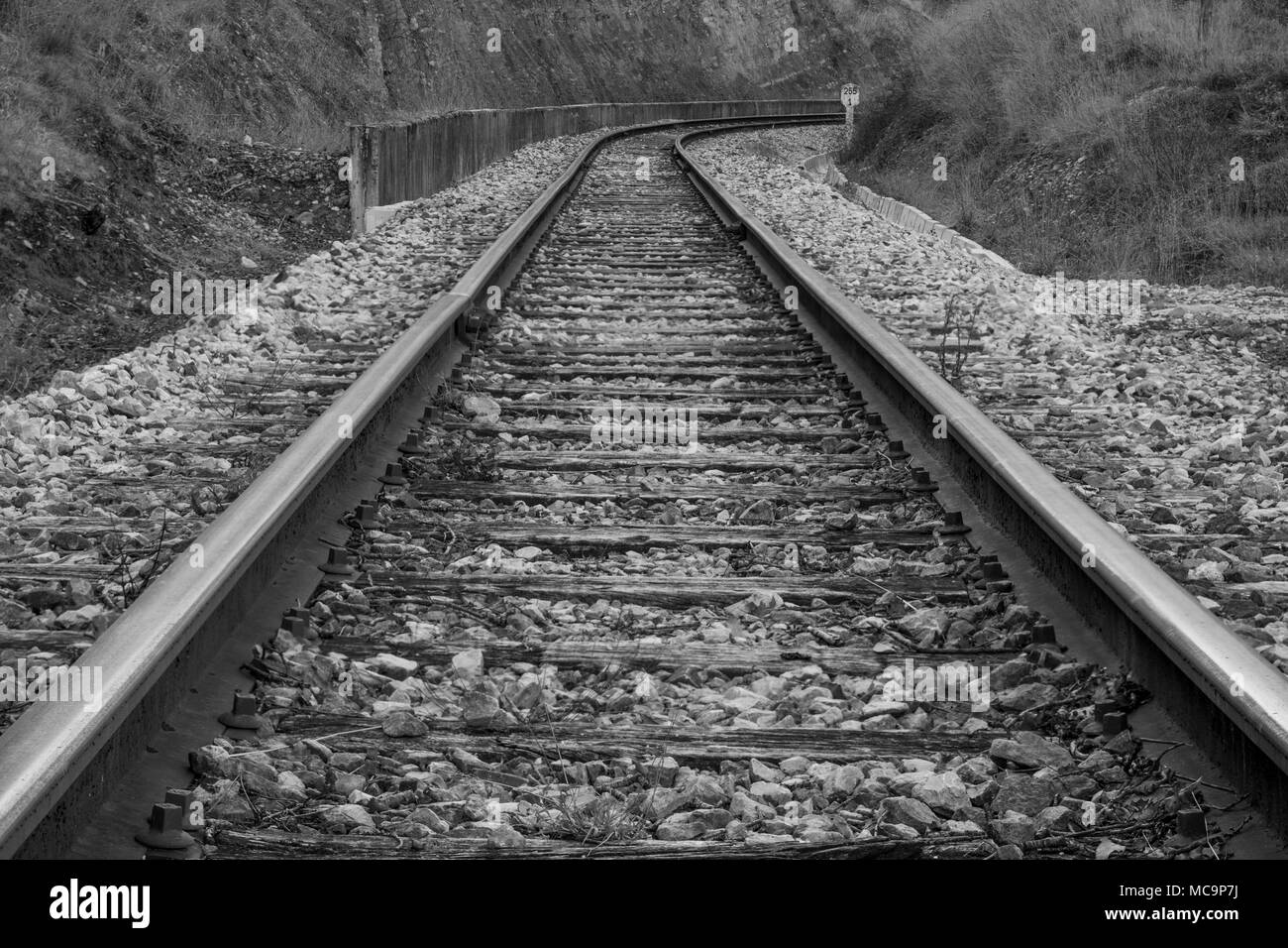 Vintage rail road tracks Black and White Stock Photos & Images - Alamy