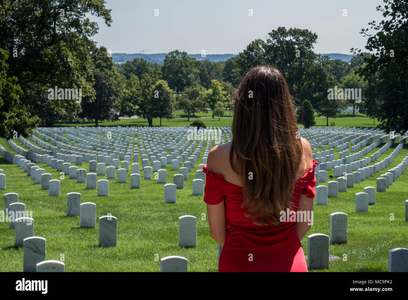 girl in Arlington Cemetery Stock Photo - Alamy