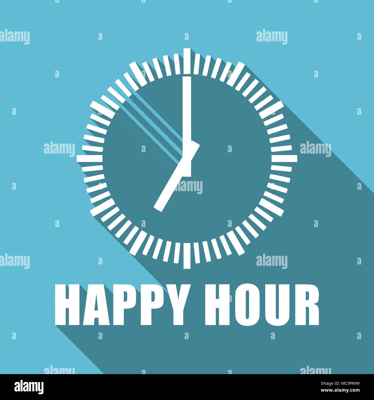 Happy hour symbol flat design vector blue icon Stock Vector Image & Art ...