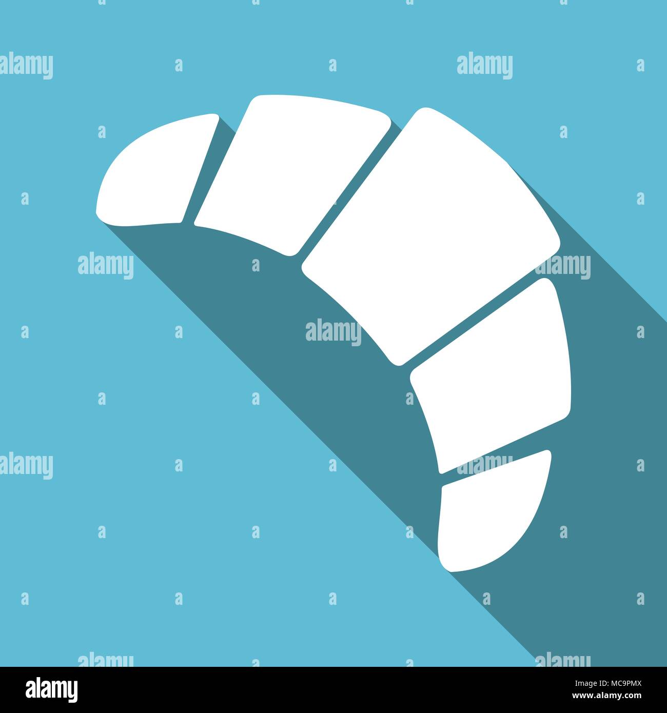 Croissant symbol flat design vector blue icon Stock Vector Image & Art ...
