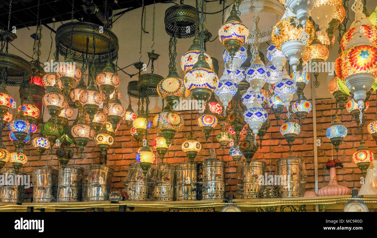 Creative colorful Turkish light lamps Stock Photo - Alamy