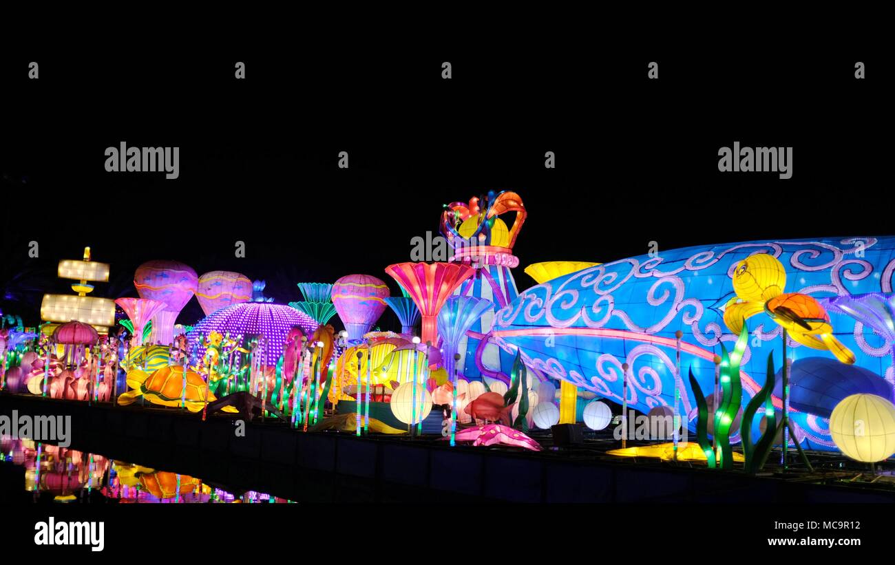 Creative colorful lights in shapes of sea creatures Stock Photo - Alamy