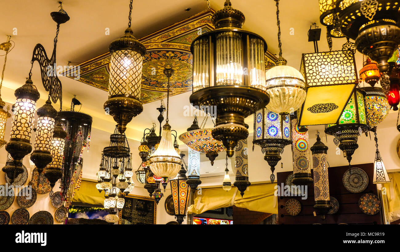 Creative colorful Turkish light lamps Stock Photo - Alamy