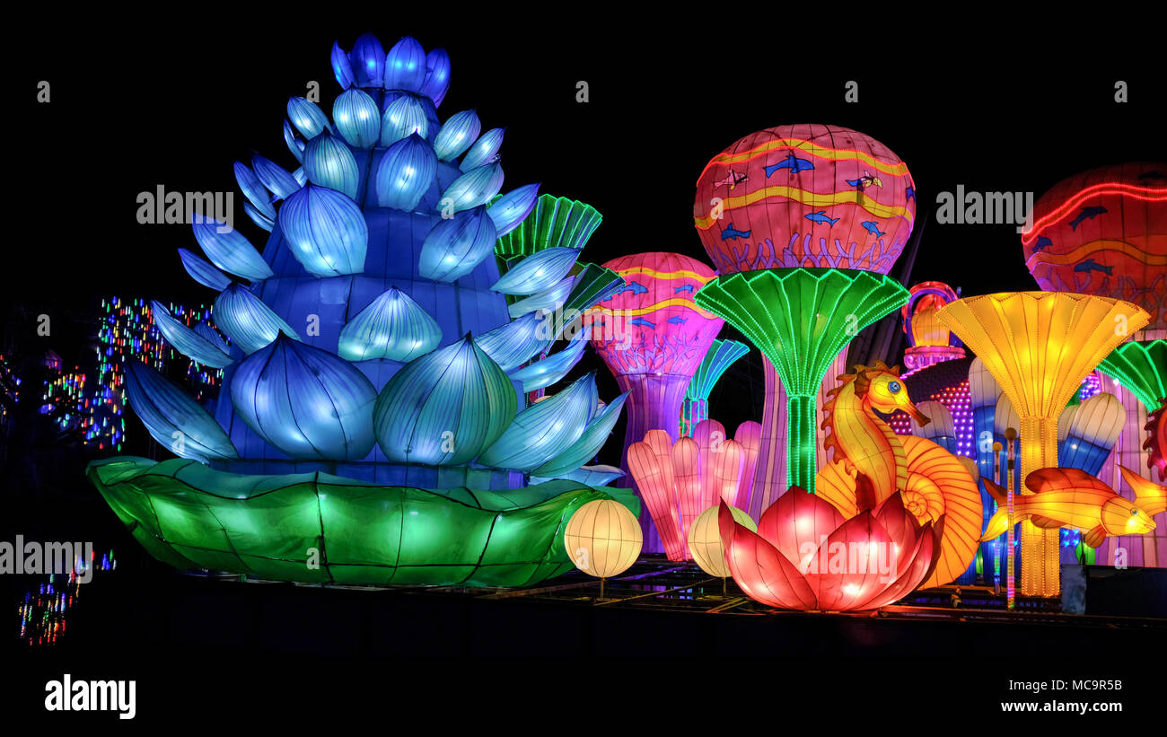 Colorful lights in marine and sea creature shapes Stock Photo - Alamy