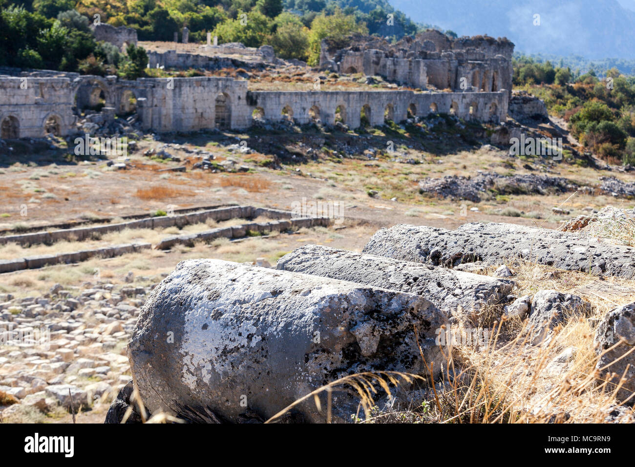 The ruins of the ancient city of Tlos, Fethiye, Turkey Stock Photo - Alamy
