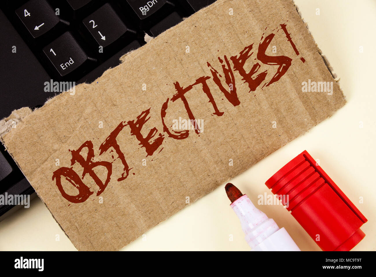 Text sign showing Objectives Motivational Call. Conceptual photo Goals ...