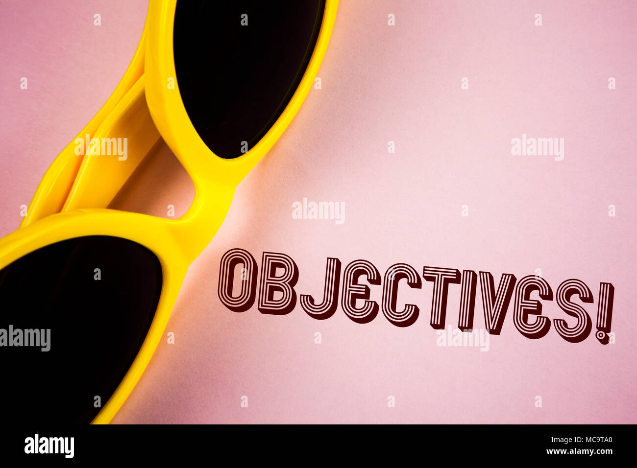 Text sign showing Objectives Motivational Call. Conceptual photo Goals ...