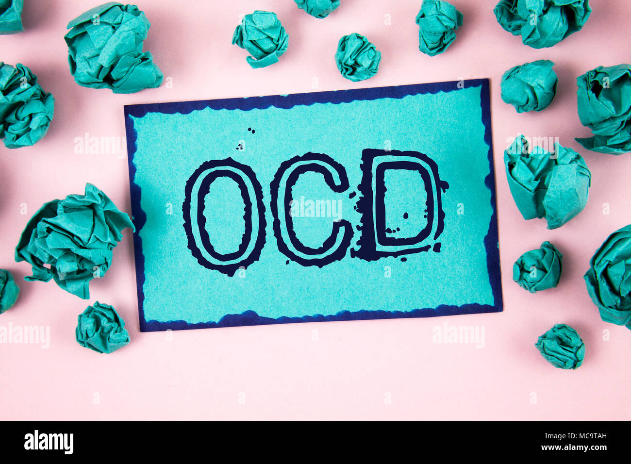 Writing note showing Ocd. Business photo showcasing Obsessive ...