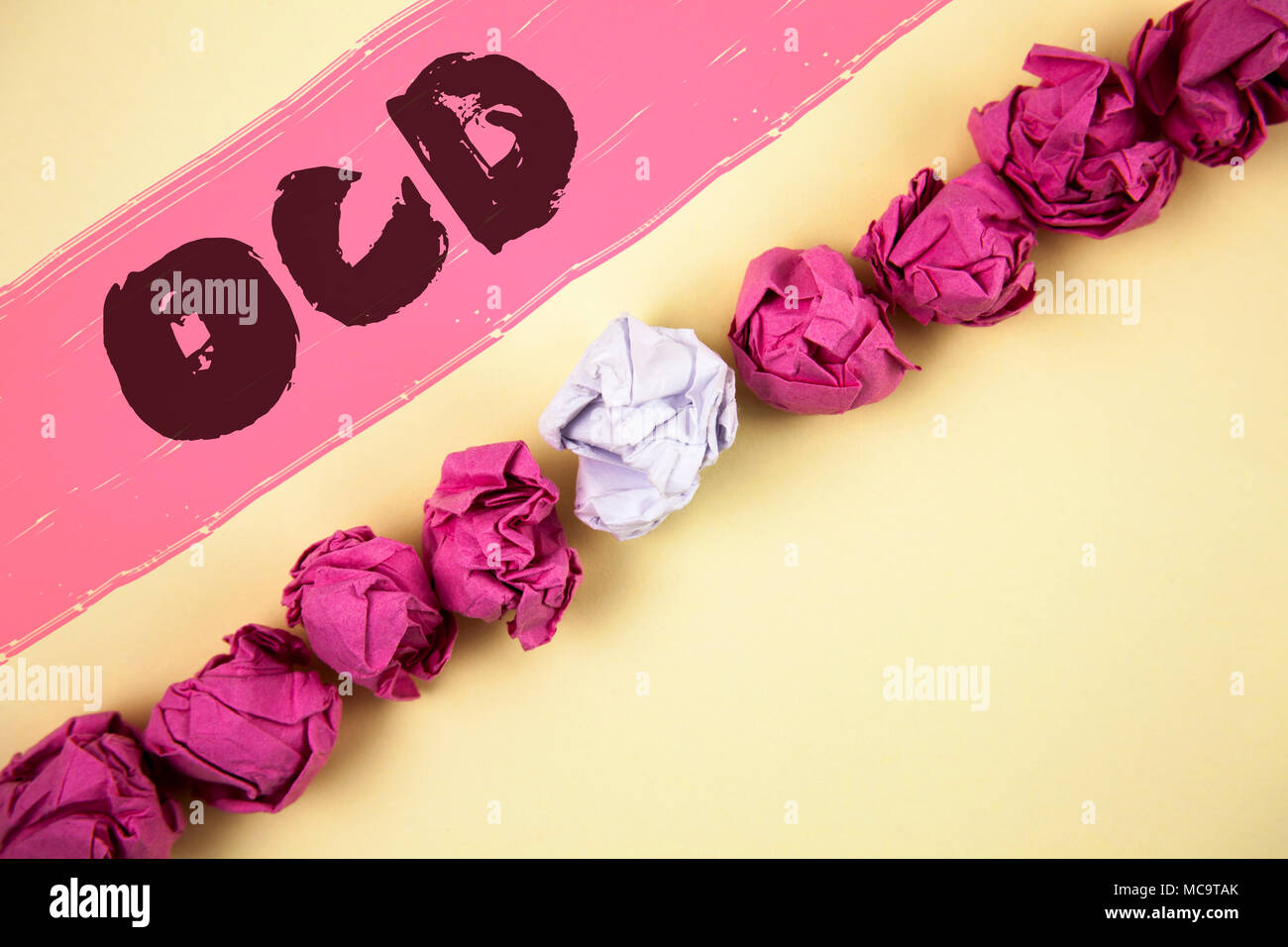 Handwriting text writing Ocd. Concept meaning Obsessive Compulsive ...