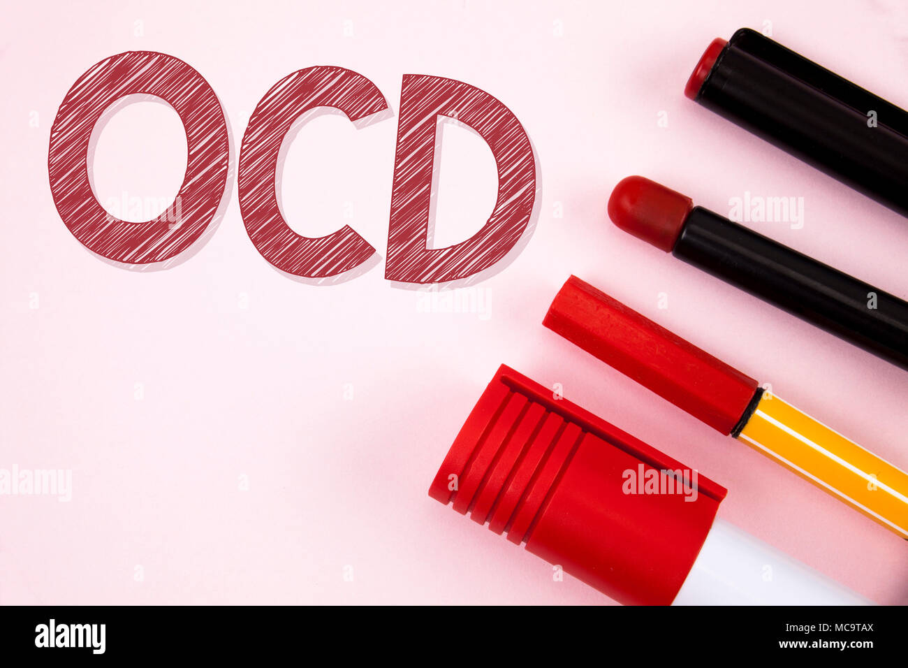 Conceptual hand writing showing Ocd. Business photo text Obsessive ...