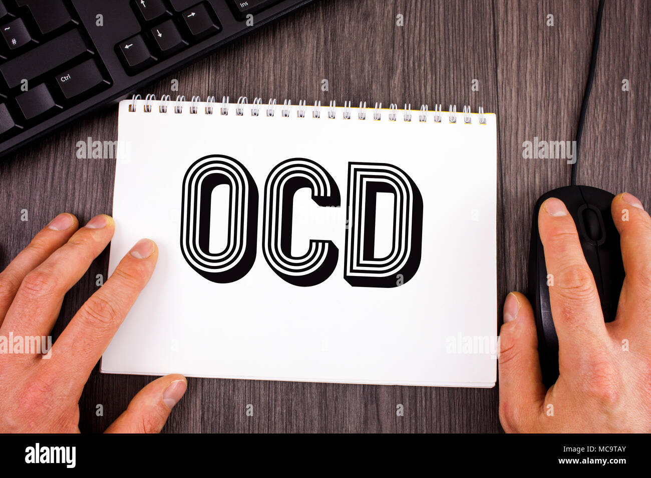 Writing note showing Ocd. Business photo showcasing Obsessive ...