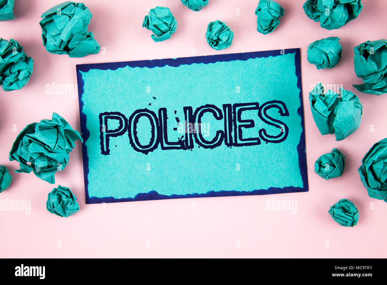 Writing note showing Policies. Business photo showcasing Business ...