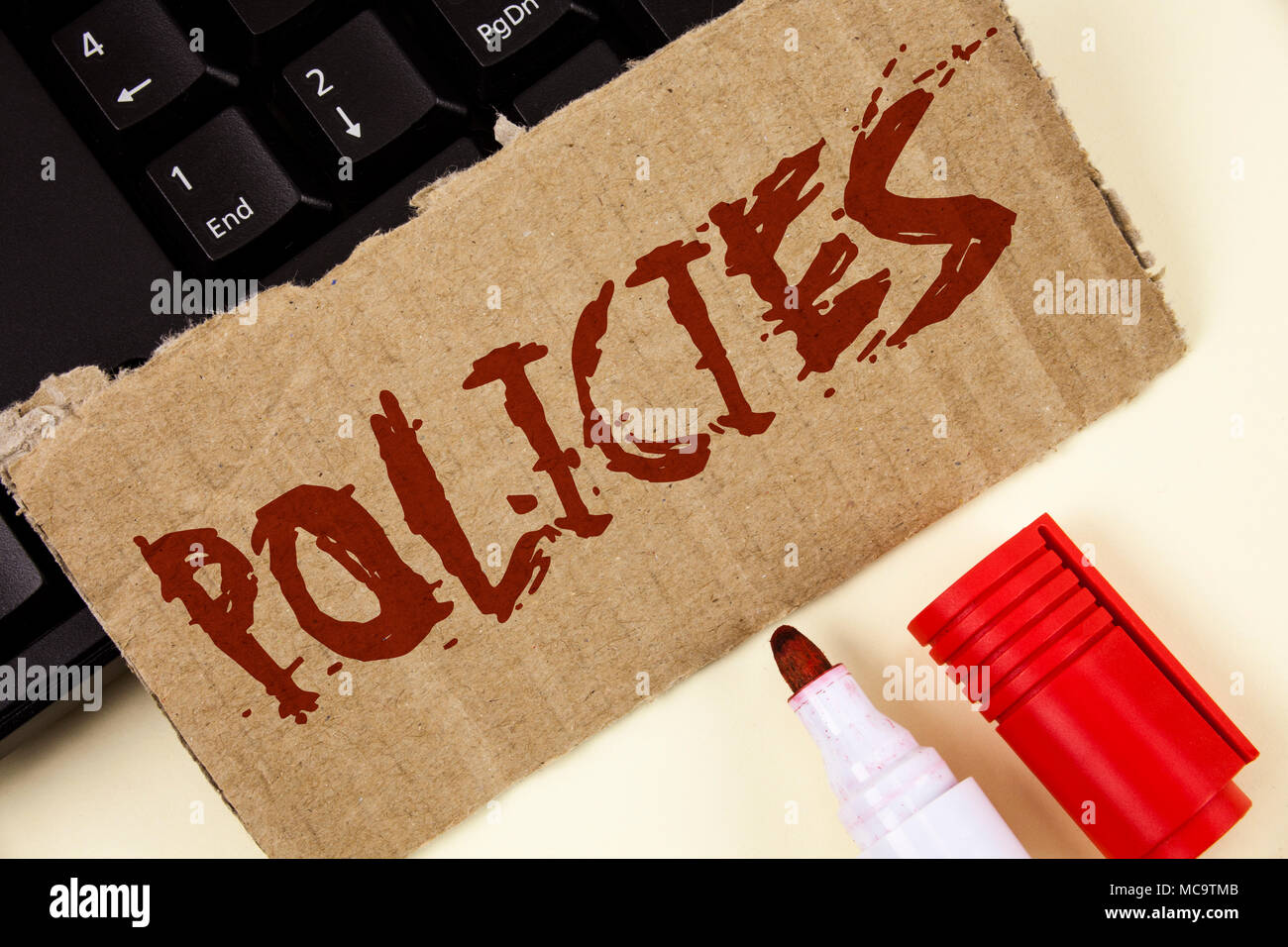 Text sign showing Policies. Conceptual photo Business Company or ...