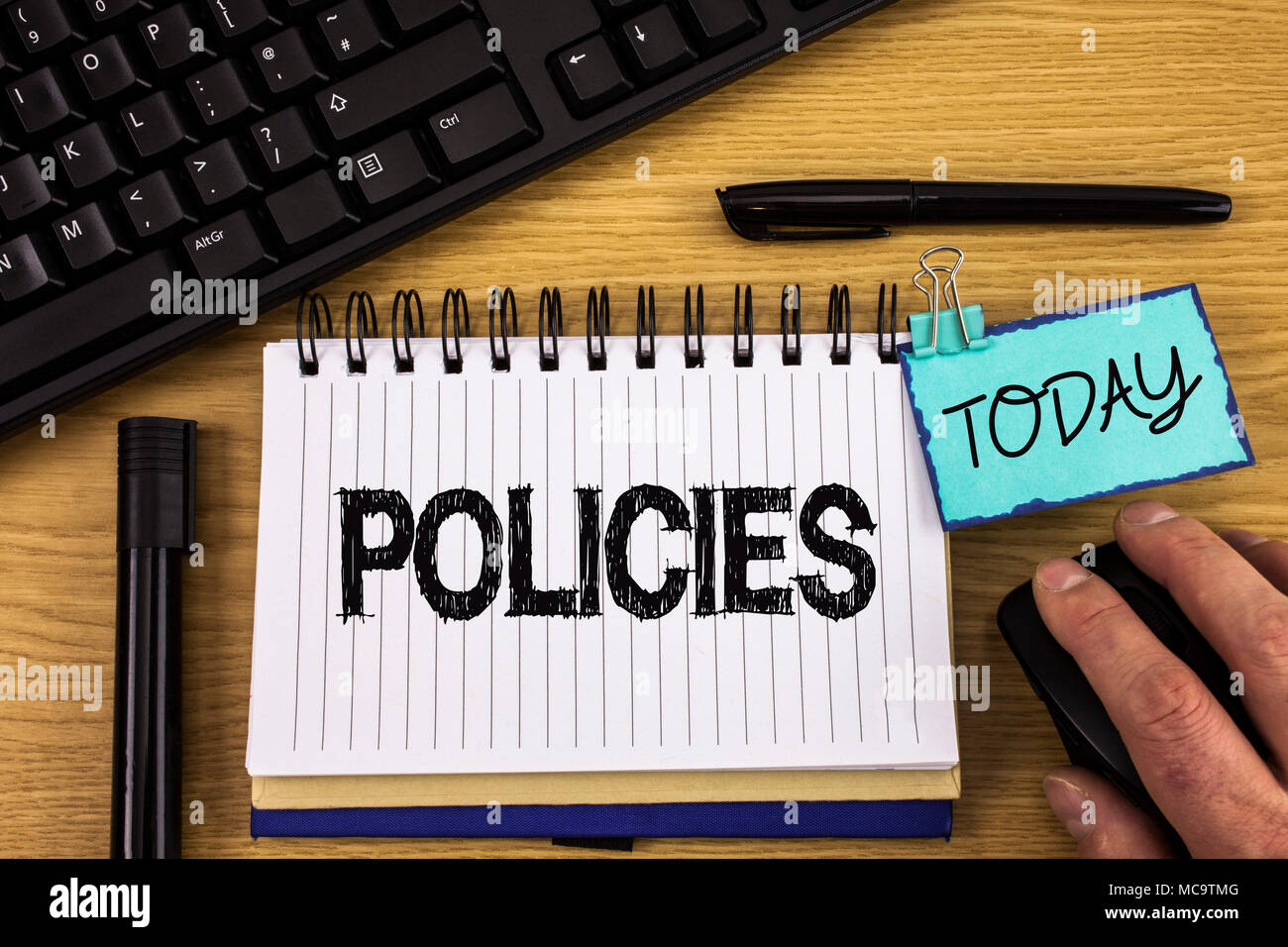 Text sign showing Policies. Conceptual photo Business Company or ...
