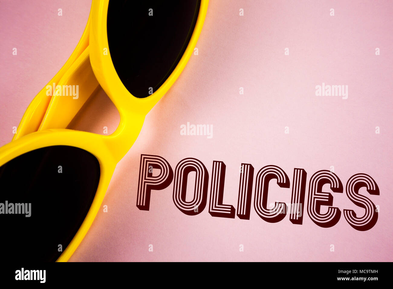 Text sign showing Policies. Conceptual photo Business Company or ...