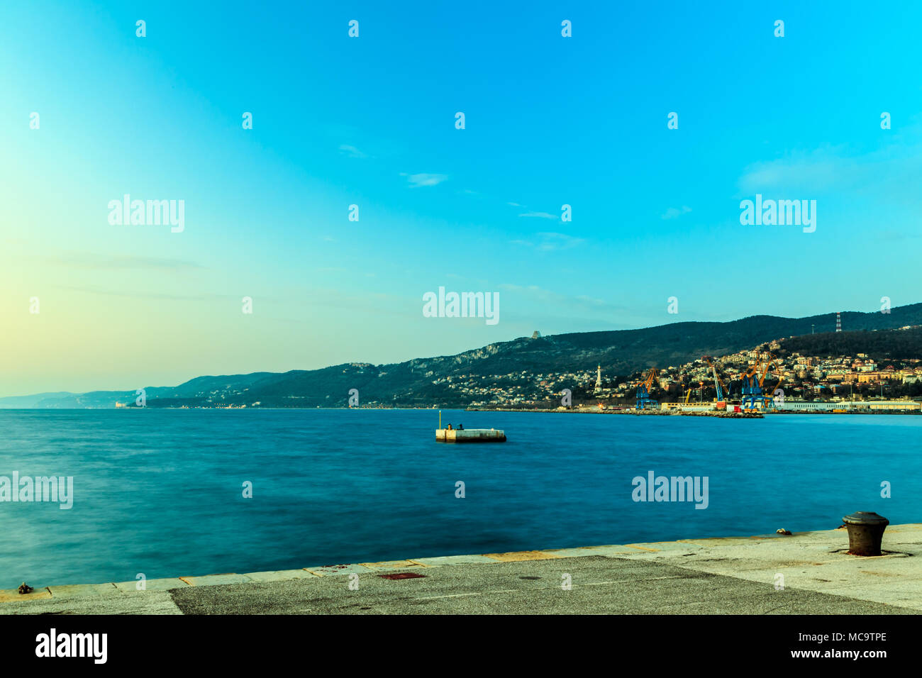 winter evening in the gulf of Trieste Stock Photo - Alamy