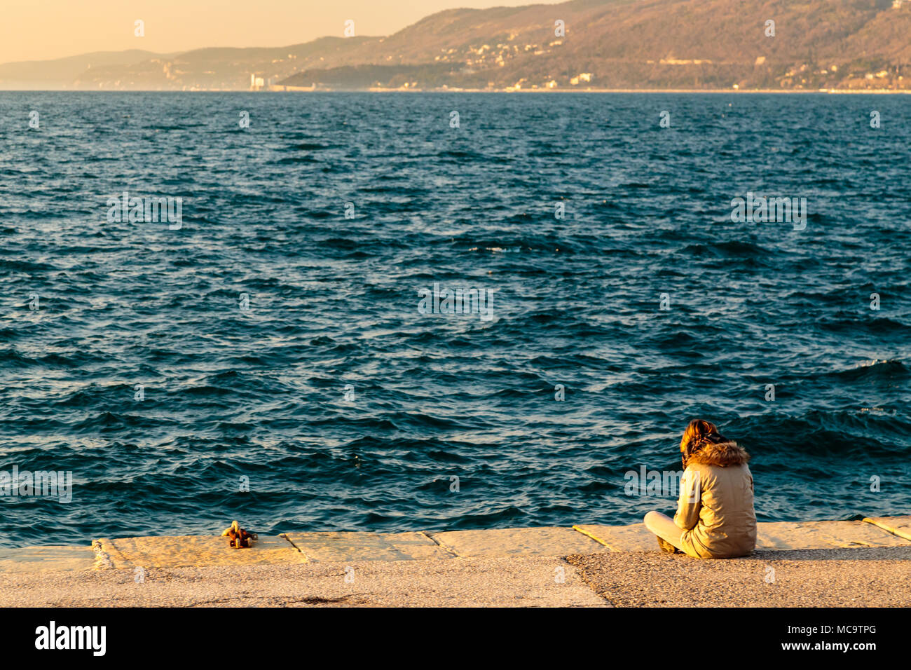 winter evening in the gulf of Trieste Stock Photo - Alamy