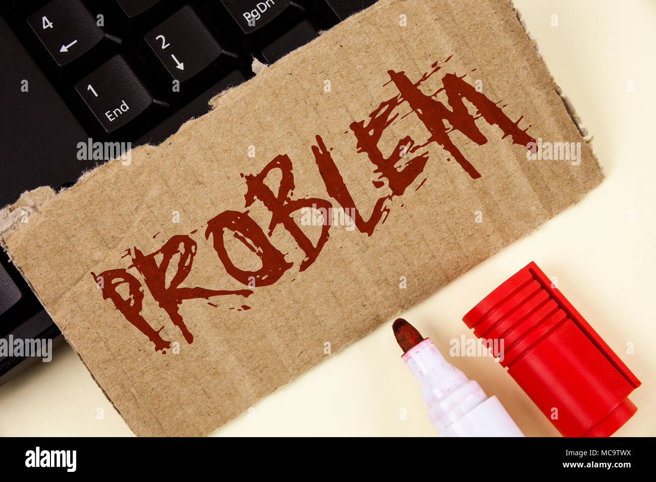 Text sign showing Problem. Conceptual photo Trouble that need to be ...