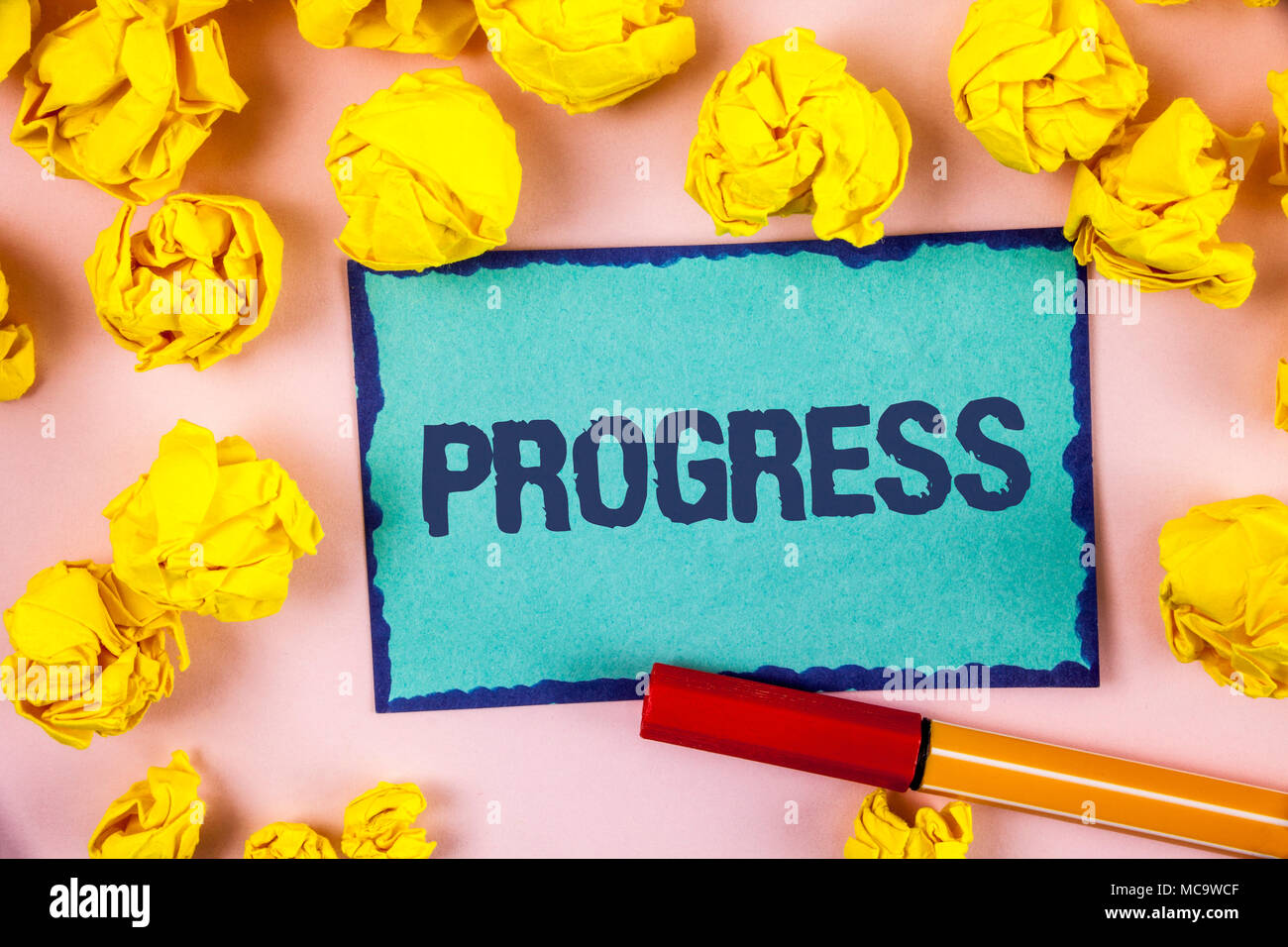 Writing note showing Progress. Business photo showcasing Depelopment ...