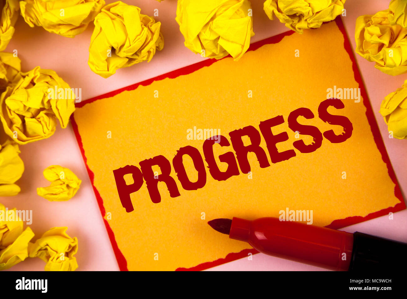 Writing note showing Progress. Business photo showcasing Depelopment ...