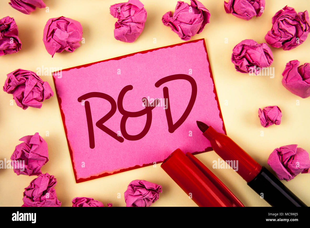 Word writing text R D. Business concept for Research and Development ...