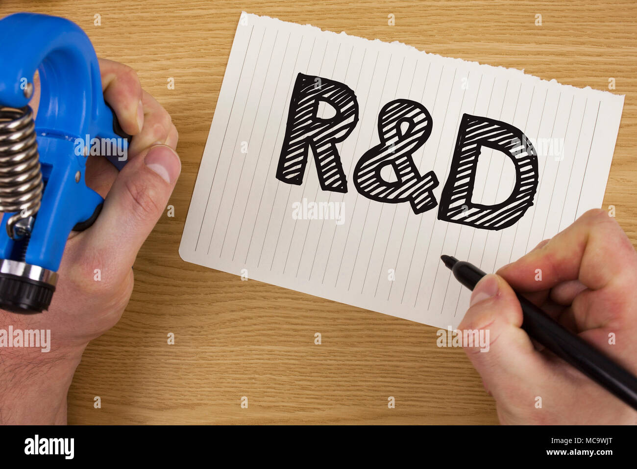Text sign showing R D. Conceptual photo Research and Development ...