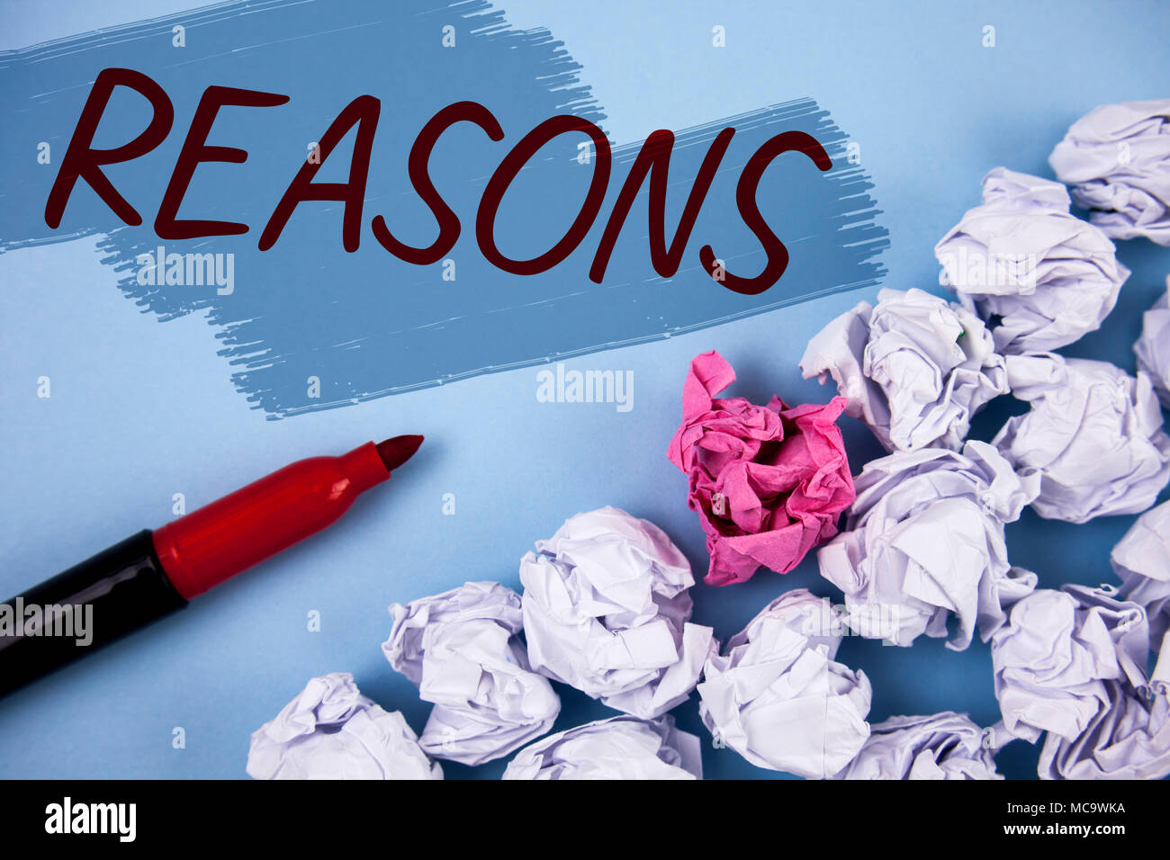 Text sign showing Reasons. Conceptual photo Causes Explanations ...