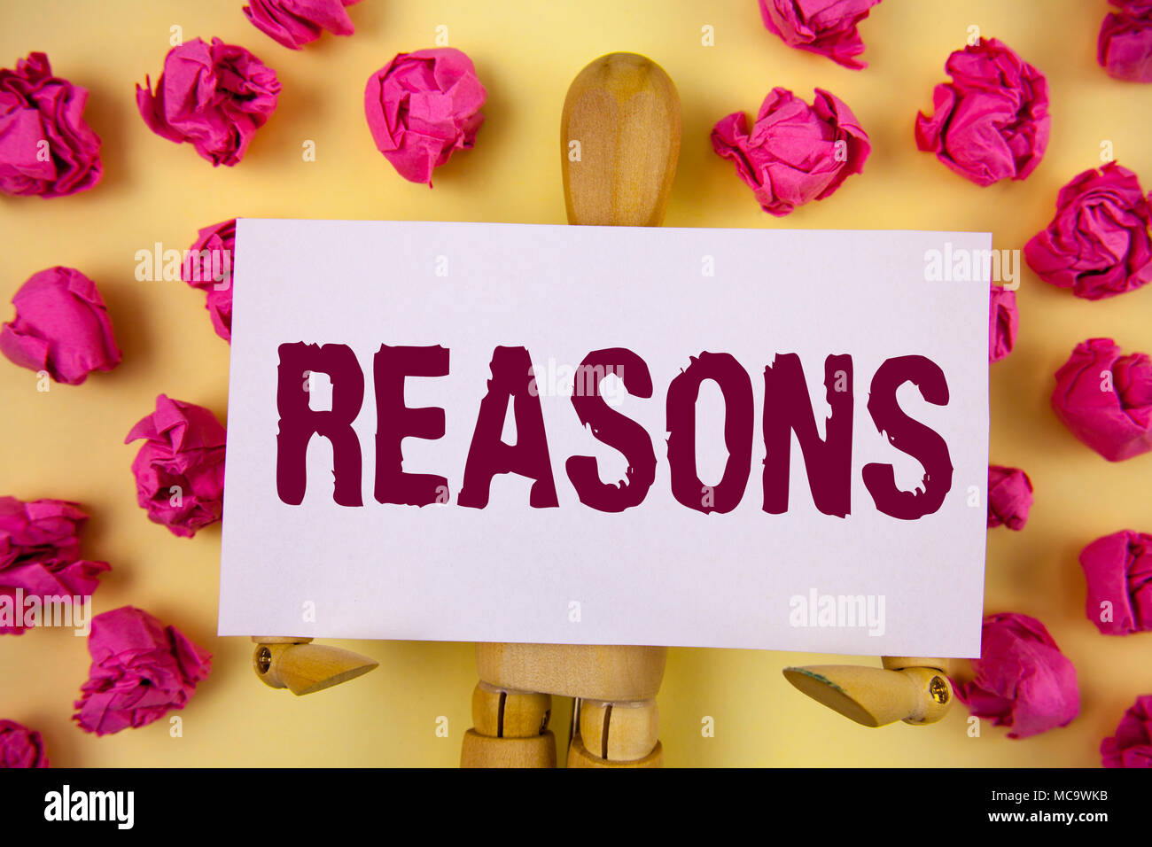 Text sign showing Reasons. Conceptual photo Causes Explanations ...