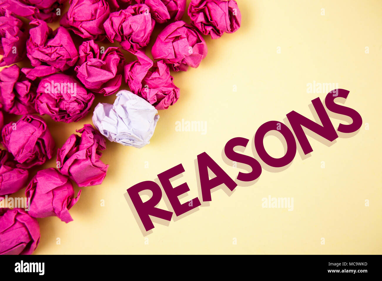 Word writing text Reasons. Business concept for Causes Explanations ...