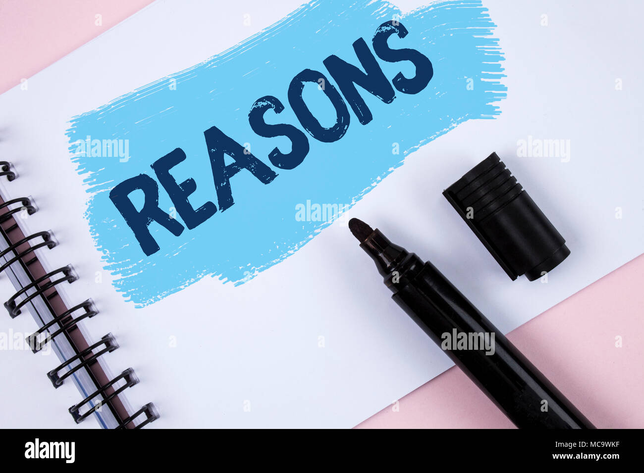 Text sign showing Reasons. Conceptual photo Causes Explanations ...
